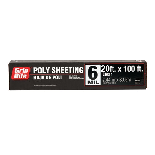 Grip-Rite 6 MIL 20 ft. X 100 ft. Clear Poly Sheeting – Go Build Supply ...