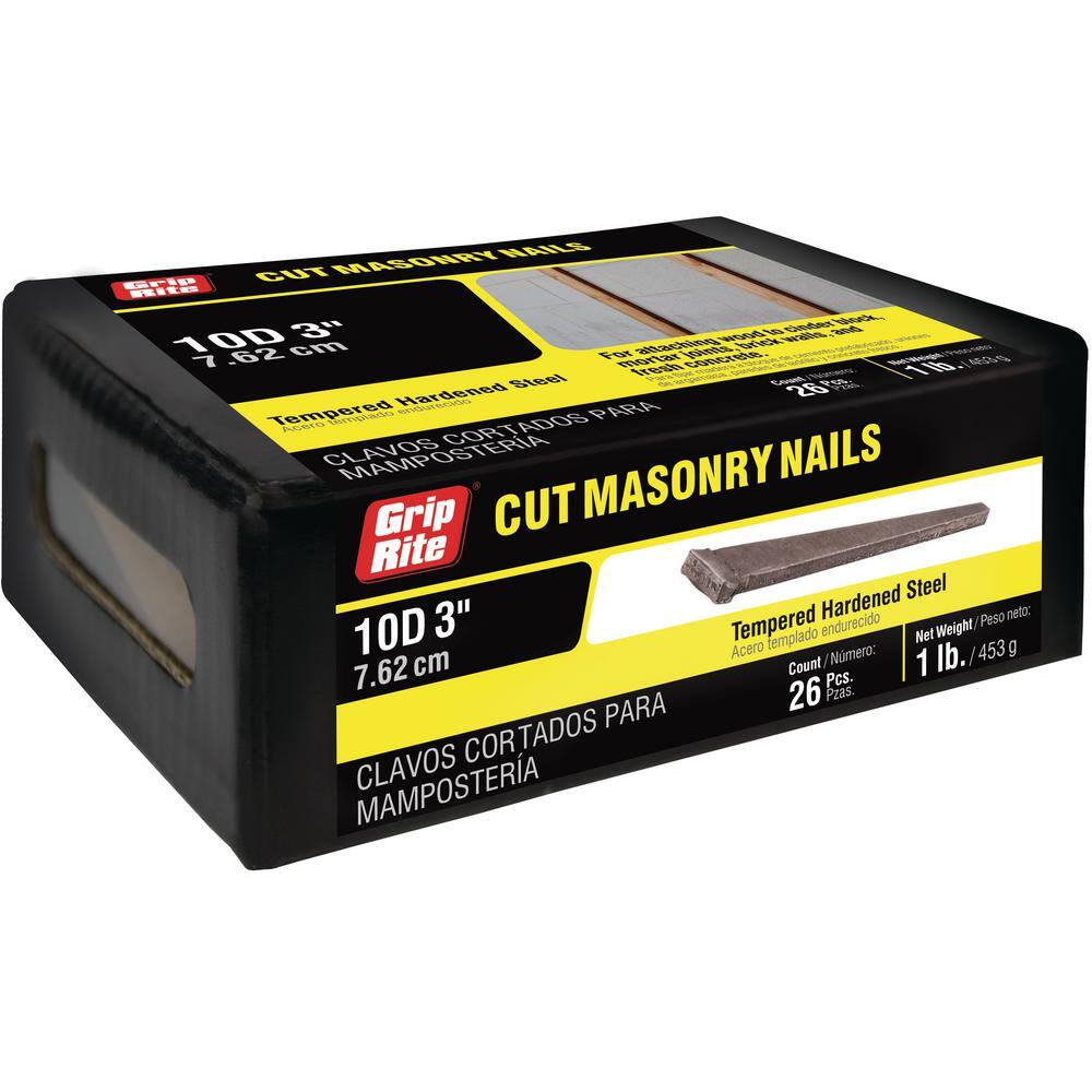 10D 3 In. Masonry Cut Steel Nail Flat Head 1 lb