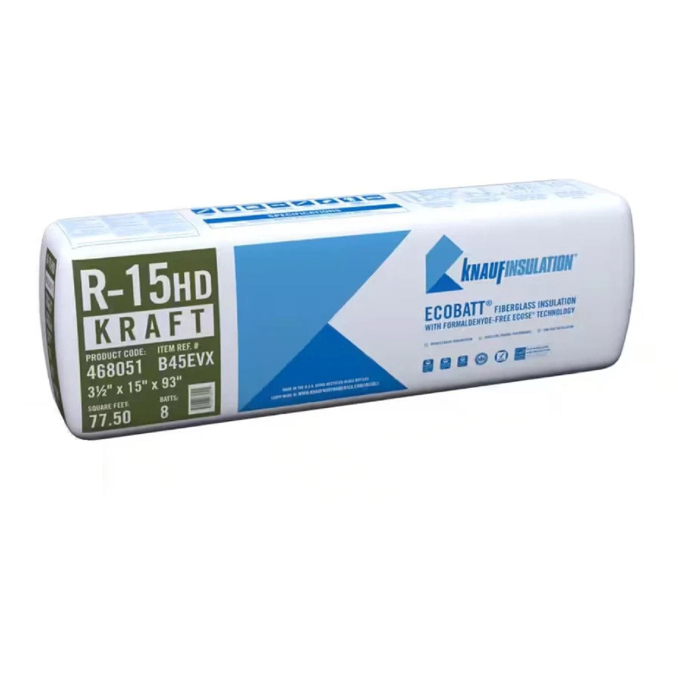 KNAUF R-15 EcoBatt Kraft Faced Fiberglass Insulation Batt High Density